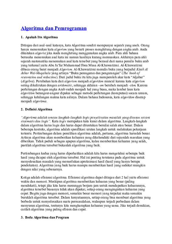 (DOC) Algoritma dan Pemrograman