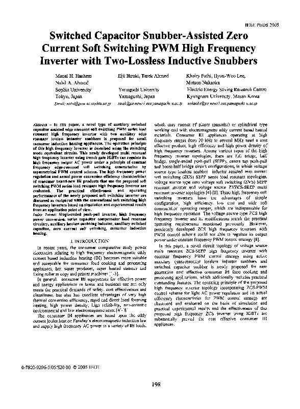 (PDF) Switched Capacitor Snubber-Assisted Zero Current Soft Switching PWM High Frequency ...
