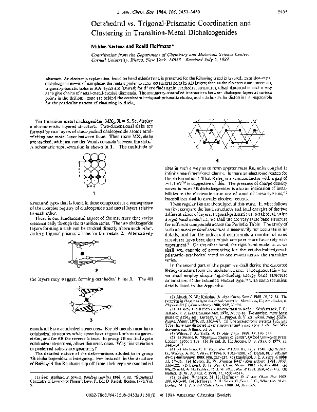 Pdf Octahedral Vs Trigonal Prismatic Coordination And Clustering In Transition Metal