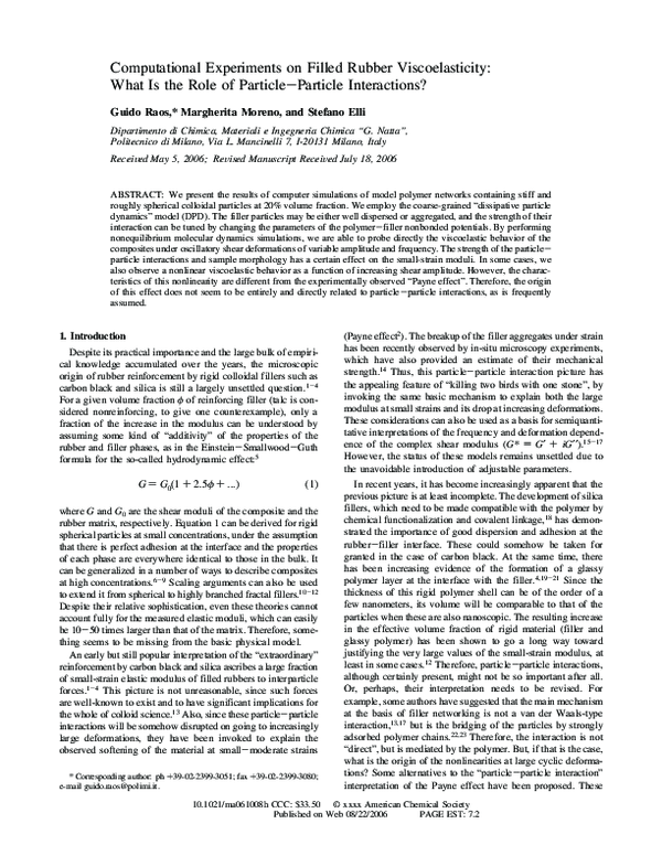 (PDF) Computational experiments on filled rubber viscoelasticity: What ...