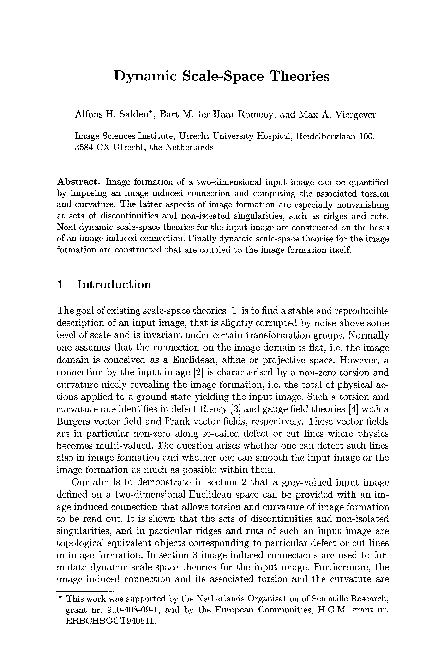 (PDF) Dynamic scale-space theories