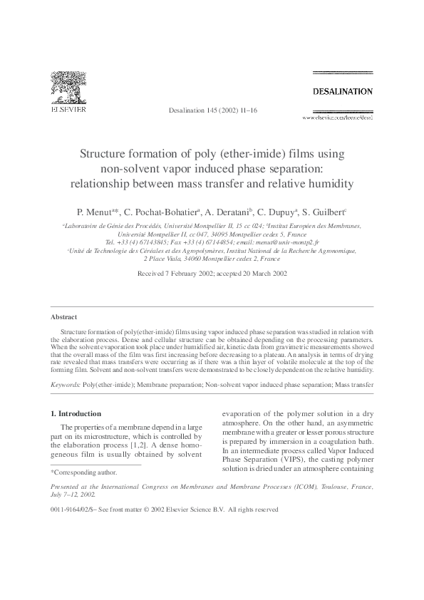 (PDF) Structure formation of poly (ether-imide) films using non-solvent ...