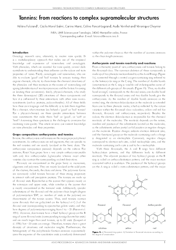 (PDF) Tannins: from reactions to complex supramolecular structures