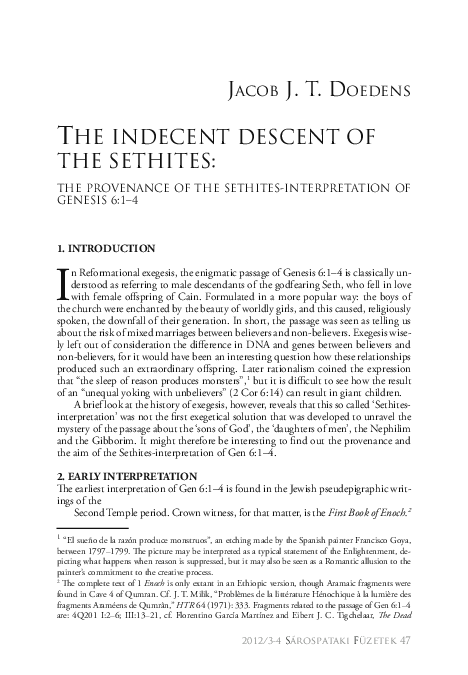 (PDF) The Indecent Descent of the Sethites: The Provenance of the ...