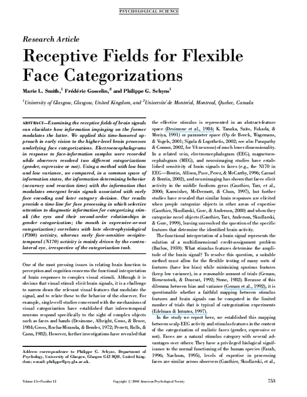 (PDF) Receptive Fields for Flexible Face Categorizations