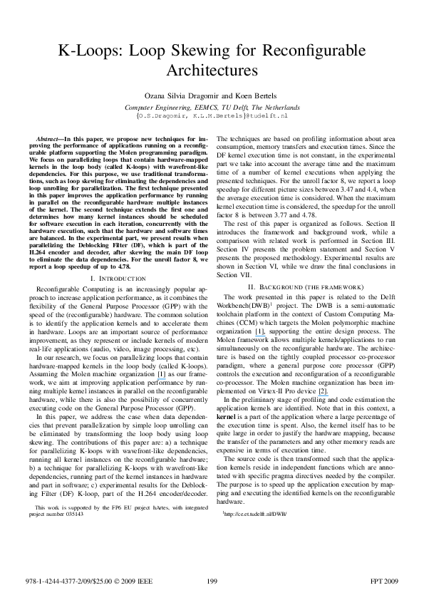 (PDF) K-loops: Loop skewing for Reconfigurable Architectures