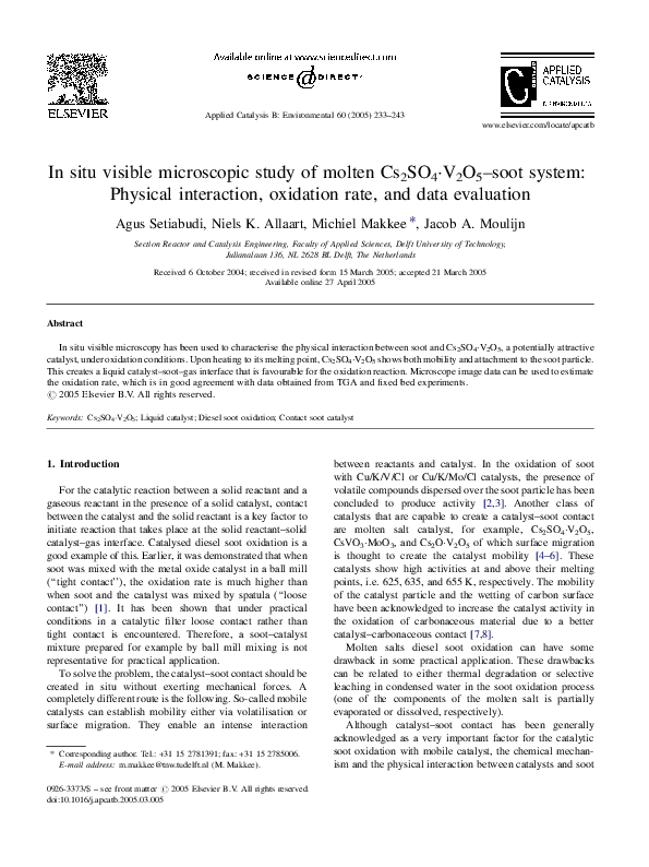 (PDF) In situ visible microscopic study of molten Cs2SO4·V2O5–soot ...