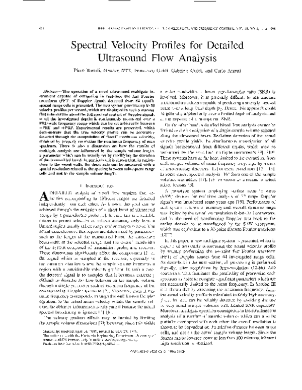 (PDF) Spectral velocity profiles for detailed ultrasound flow analysis