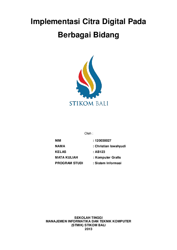 (PDF) Implementasi Citra Digital Pada Berbagai Bidang