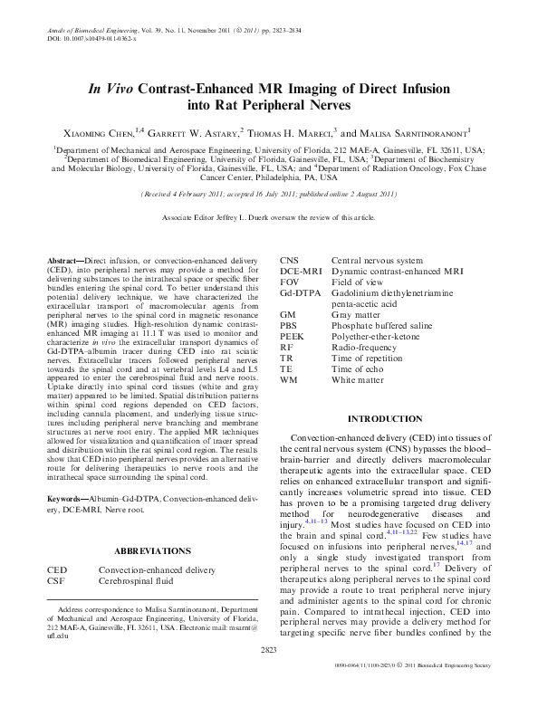 (PDF) In Vivo Contrast-Enhanced MR Imaging of Direct Infusion into Rat ...