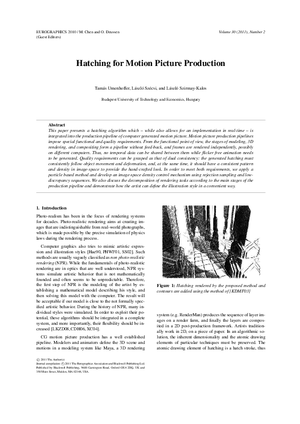 (PDF) Hatching for Motion Picture Production