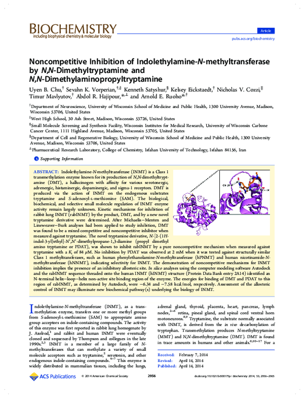 (PDF) Noncompetitive inhibition of indolethylamine-N-methyltransferase ...