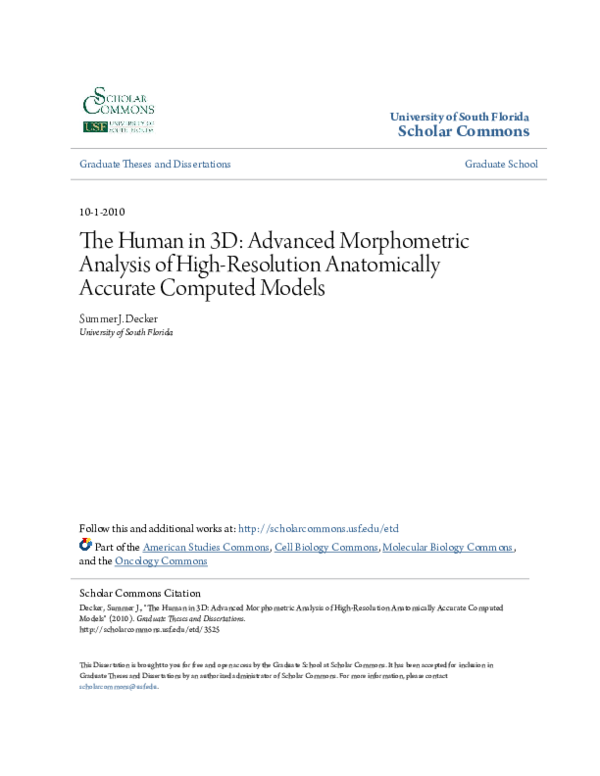 (PDF) The Human in 3D: Advanced Morphometric Analysis of High ...