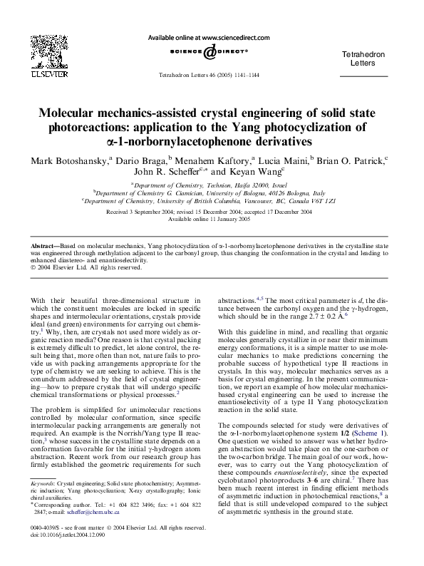 (PDF) Molecular mechanics-assisted crystal engineering of solid state ...