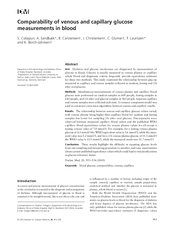 (PDF) A comparative study of glucose concentration determined from ...