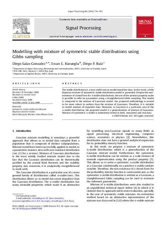 (PDF) Modelling with mixture of symmetric stable distributions using Gibbs sampling | Diego Ruiz ...