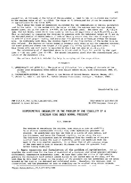 (PDF) Isoperimetric inequality in the problem of the stability of a ...