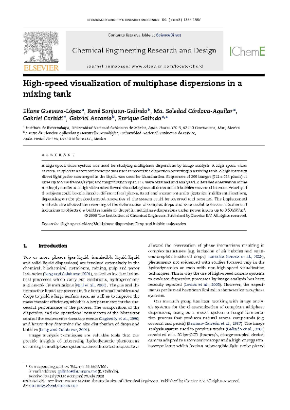 (PDF) High-speed visualization of multiphase dispersions in a mixing tank