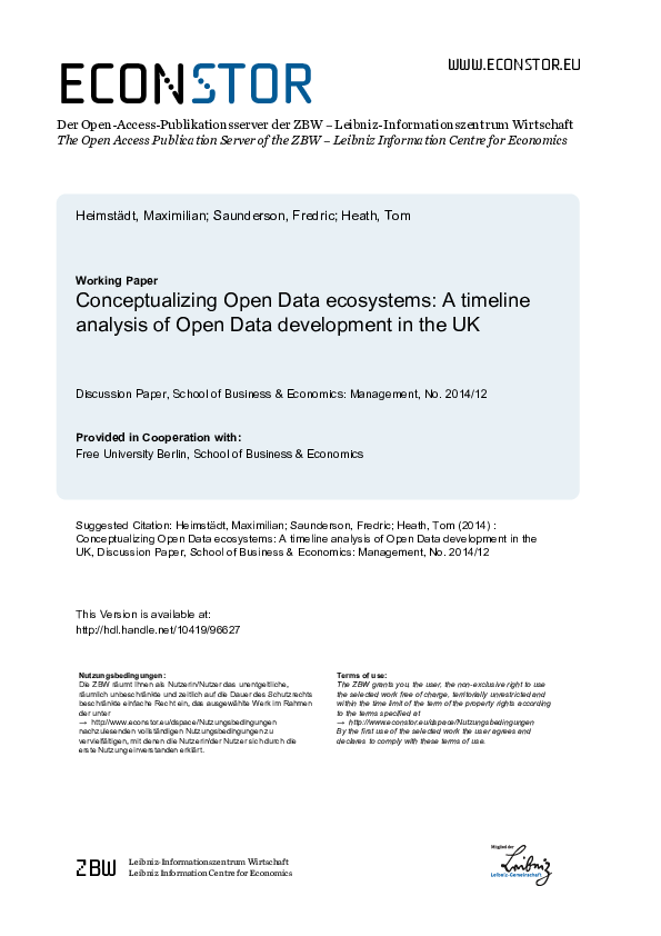 (PDF) Conceptualizing Open Data ecosystems: A timeline analysis of Open Data development in the UK