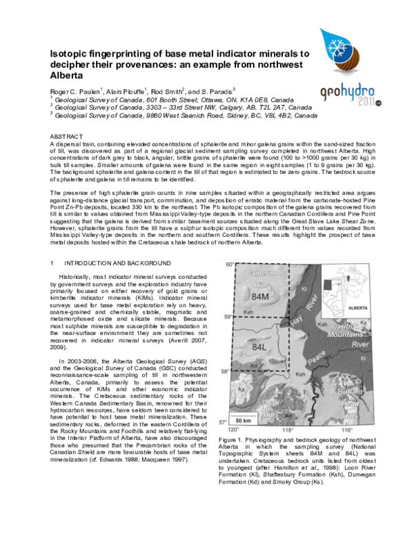 (PDF) Isotopic fingerprinting of base metal indicator minerals to ...