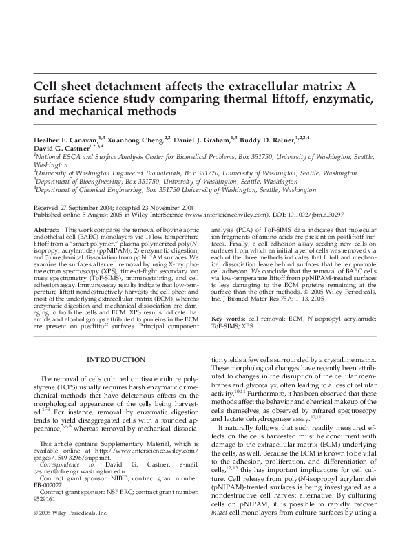 (PDF) Cell sheet detachment affects the extracellular matrix: A surface ...