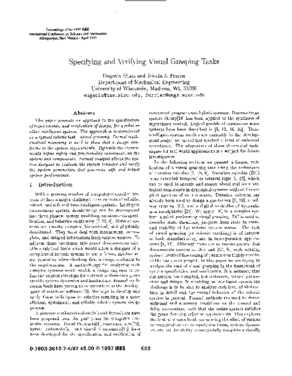 (PDF) Specifying and verifying visual grasping tasks (PDF) Specifying and verifying visual grasping tasks
