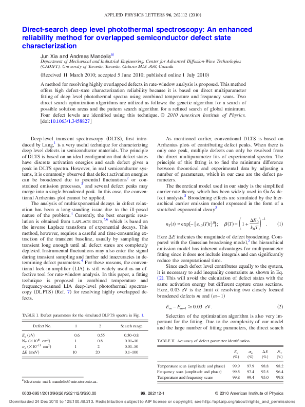 (PDF) Direct-search deep level photothermal spectroscopy: An enhanced ...