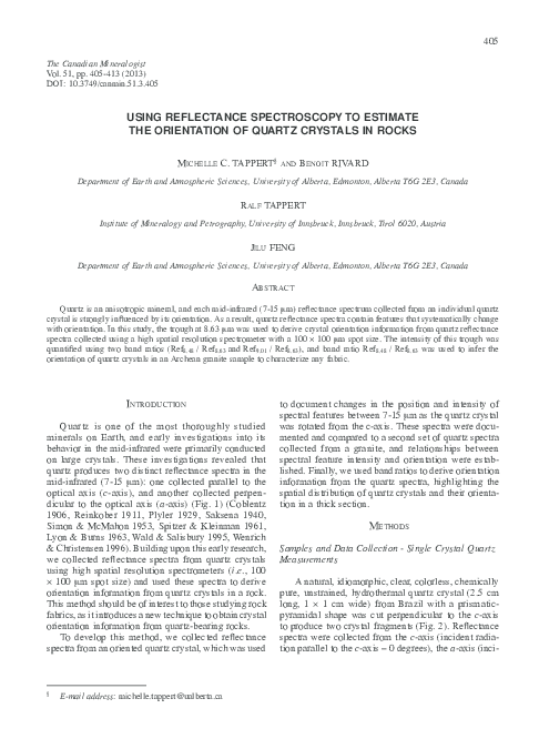 (PDF) USING REFLECTANCE SPECTROSCOPY TO ESTIMATE THE ORIENTATION OF ...