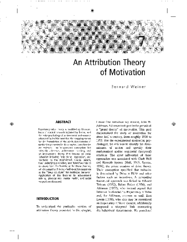 (PDF) An Attribution Theory of Motivation