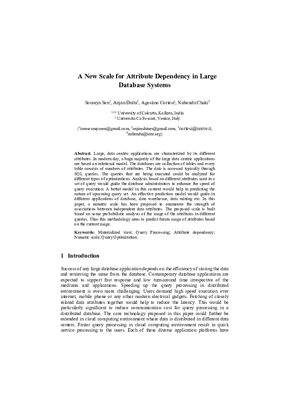 (PDF) Attribute Dependency Analysis