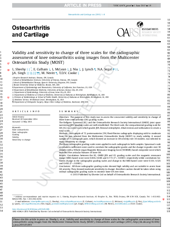 (PDF) Validity and sensitivity to change of three scales for the ...