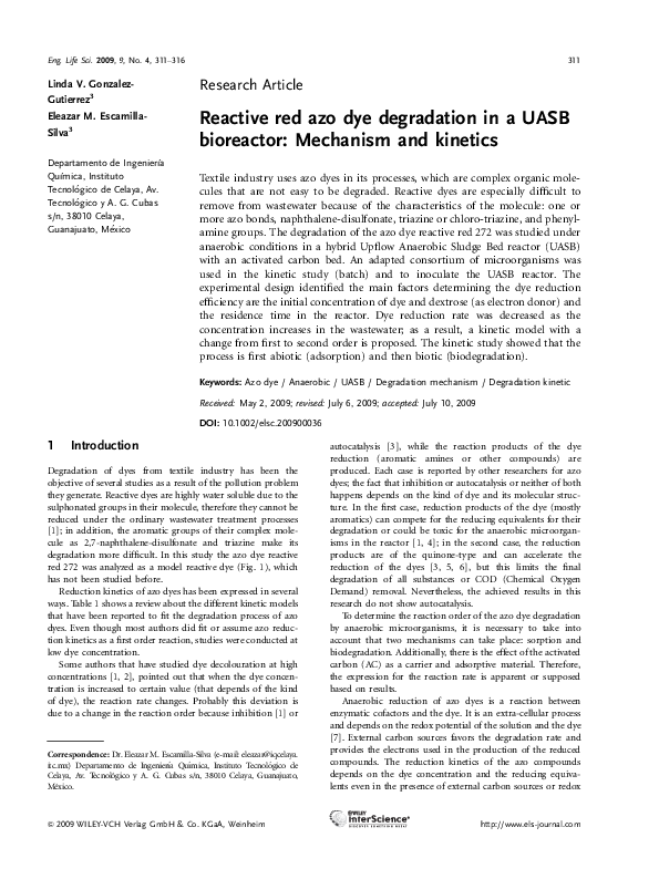 (PDF) Biodegradation of a Reactive Red Azo Dye in an Upflow Anaerobic Bioreactor