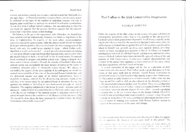 (PDF) • ‘Paul Cullen in the Irish Conservative Imagination’ in Daire ...