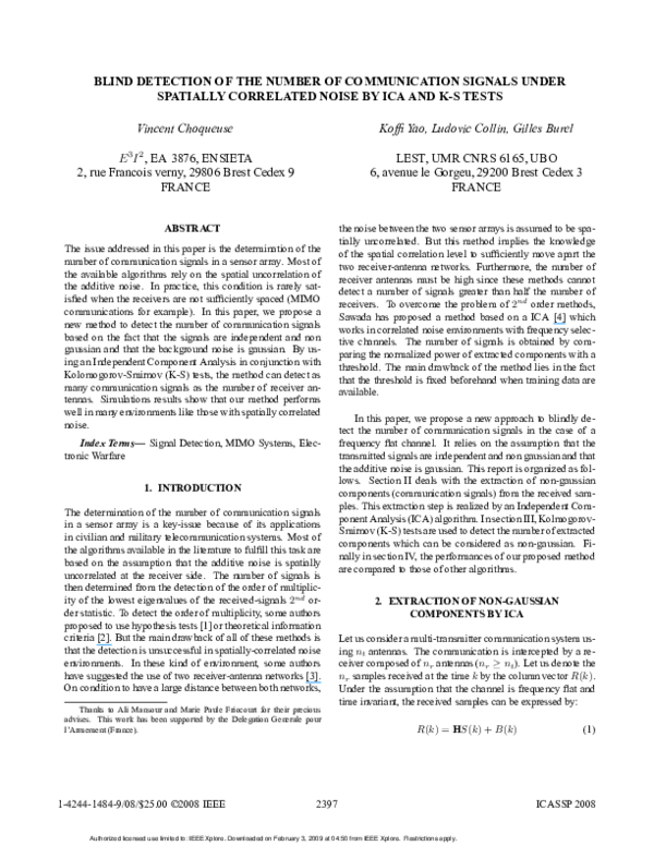 (PDF) Blind detection of the number of communication signals under spatially correlated noise by ...
