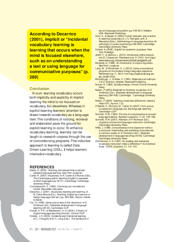 (PDF) Teaching and Learning Vocabulary: Some Practical Suggestions