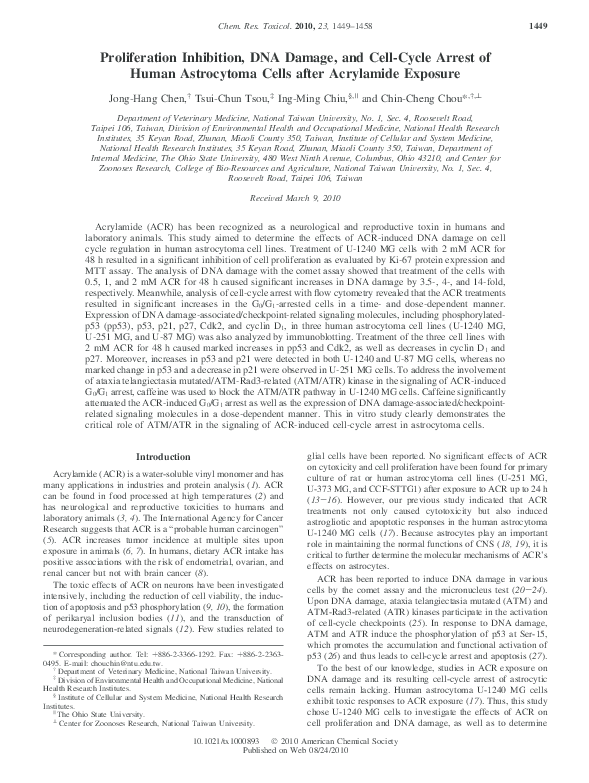 (PDF) Proliferation Inhibition, DNA Damage, and Cell-Cycle Arrest of ...