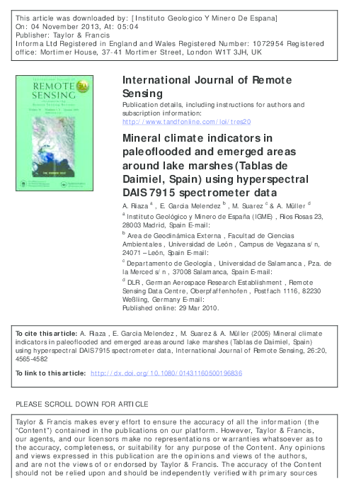 (PDF) Mineral climate indicators in paleoflooded and emerged areas around lake marshes (Tablas ...