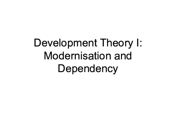 (PPT) Modernisation and dependency theory