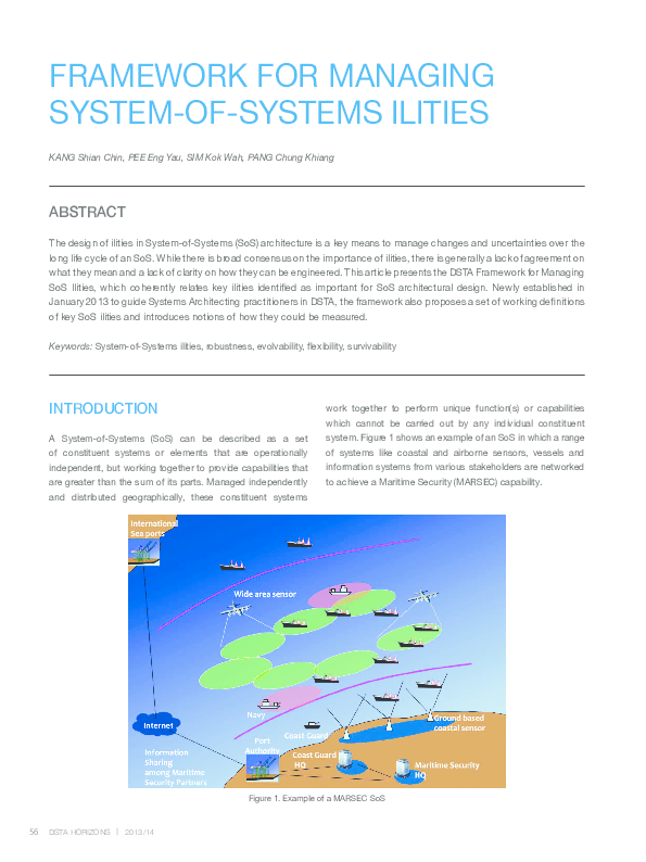 (PDF) Framework for Managing System-of-Systems Ilities