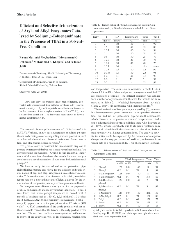 (PDF) Efficient and Selective Trimerization of Aryl and Alkyl ...
