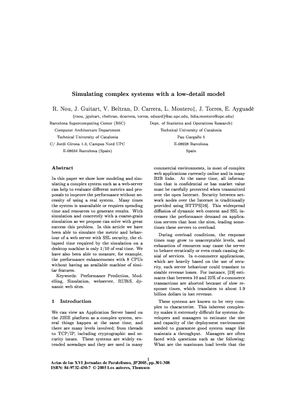 (PDF) Simulating complex systems with a low-detail model