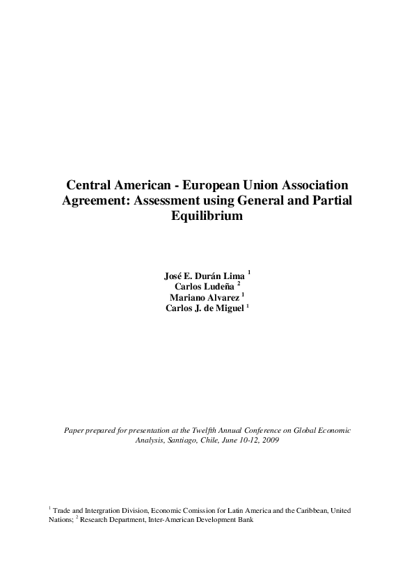 (PDF) Central American -European Union Association Agreement ...