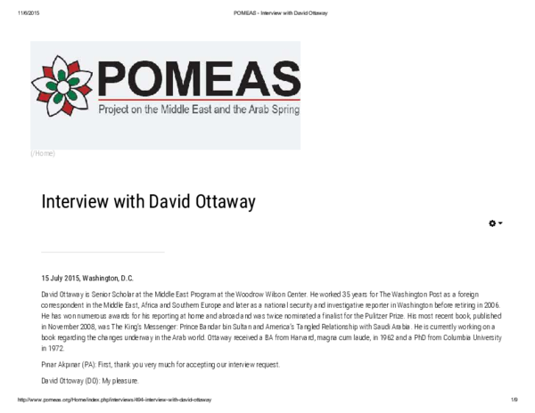 (PDF) Interview with David Ottaway