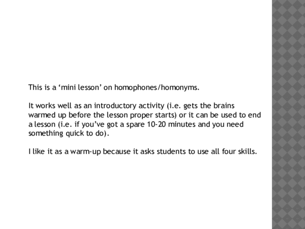 (PPT) Mini Lesson: Homonyms