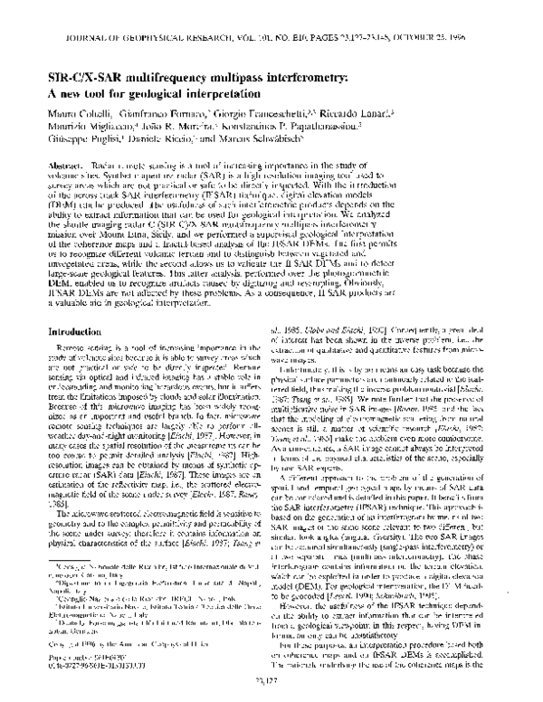 (PDF) SIR-C/X-SAR Interferometry over Mt. Etna: DEM-Generation ...