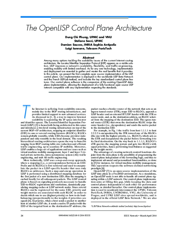 (PDF) The OpenLISP control plane architecture