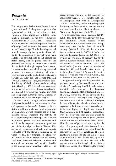 (PDF) Proxenia