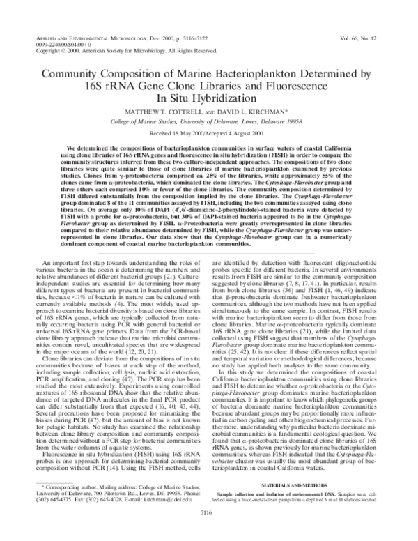 (PDF) Patterns of marine bacterioplankton biodiversity in the surface waters of the Scotia Arc ...