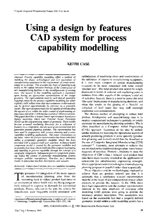 (PDF) Using a design by features CAD system for process capability ...
