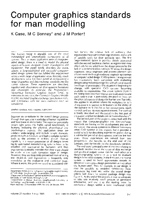 (PDF) Computer graphics standards for man modelling